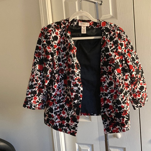 Covington | Jackets & Coats | Covington Black And Red Floral Jacket ...